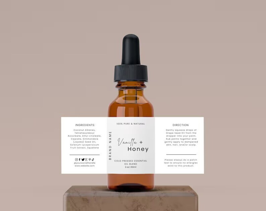 Editable Product Label, Custom Label Template, Stylish Dropper ...
