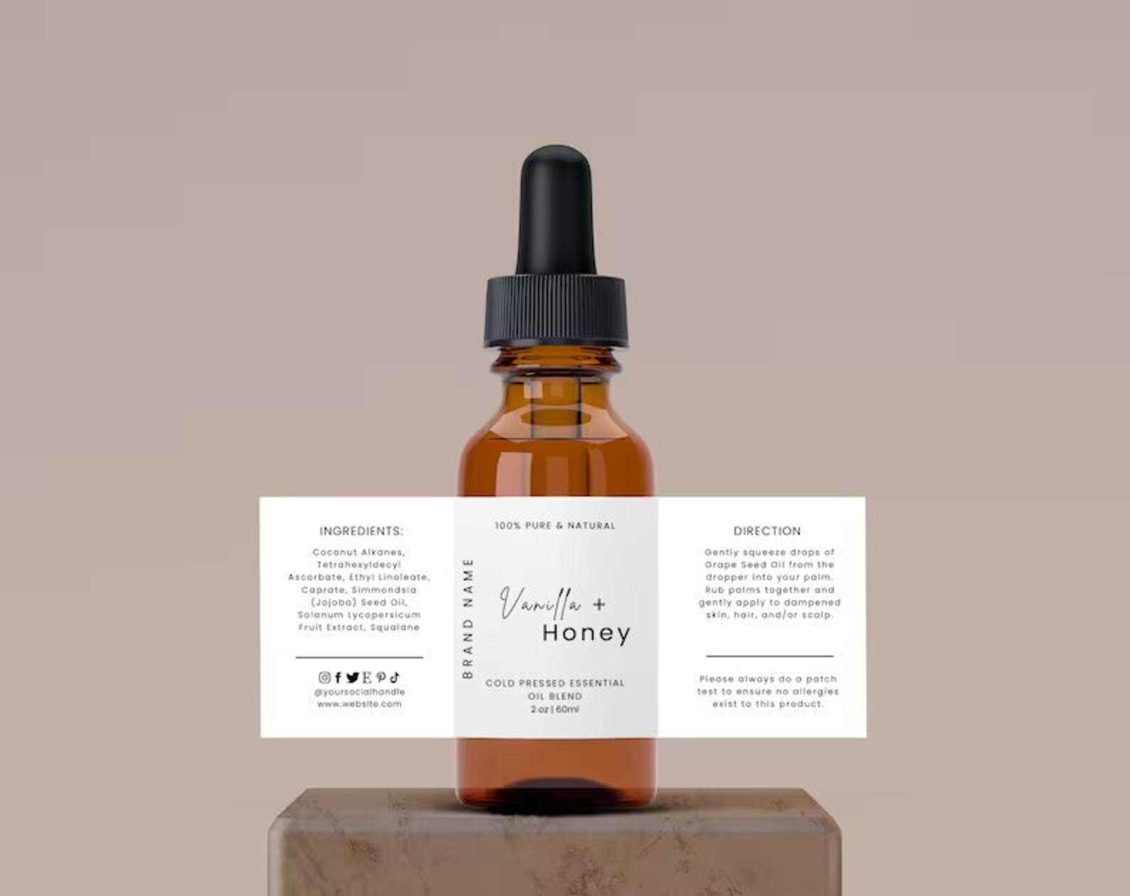 Editable Product Label, Custom Label Template, Stylish Dropper ...