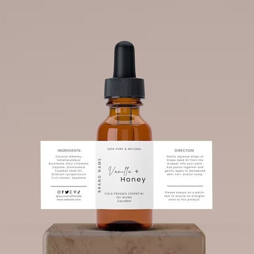 Editable Product Label Custom Label Template Stylish Dropper - Etsy