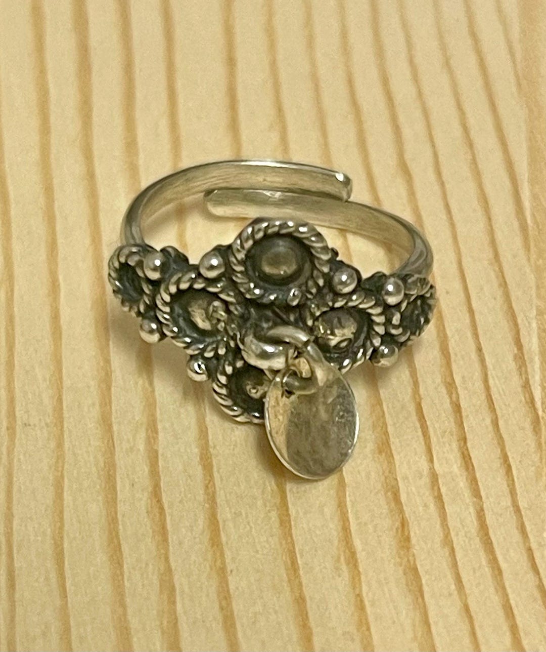 Vintage Norway Sterling Silver Statement Ring, 925 Circle Design Ring ...
