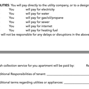 DIGITAL - Rental or Apartment Lease Document Contract for Tenant and ...