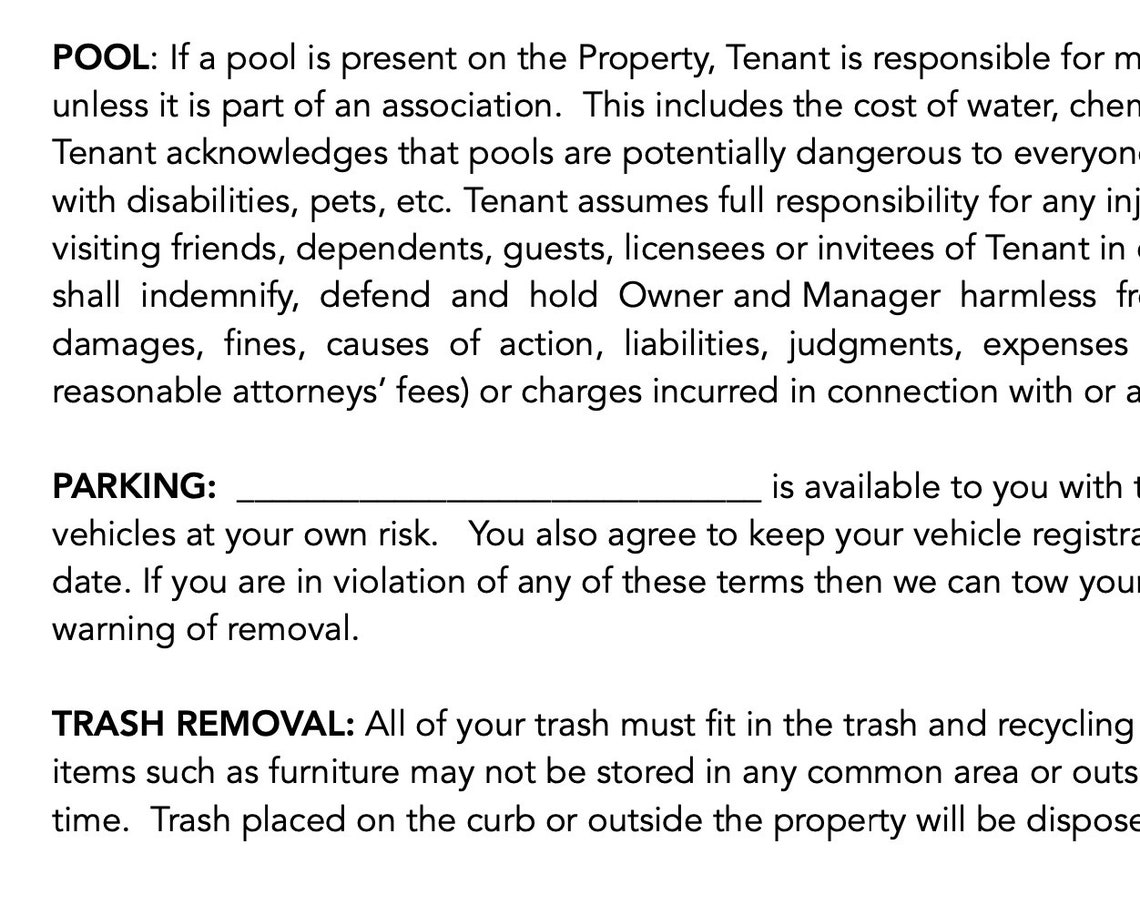 DIGITAL - Rental or Apartment Lease Document Contract for Tenant and ...