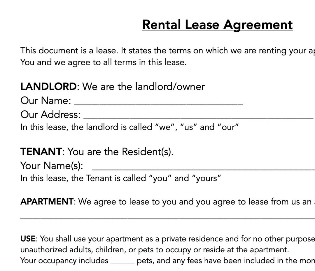 DIGITAL - Complete Rental Lease Packet (all Documents Bundled) - Etsy