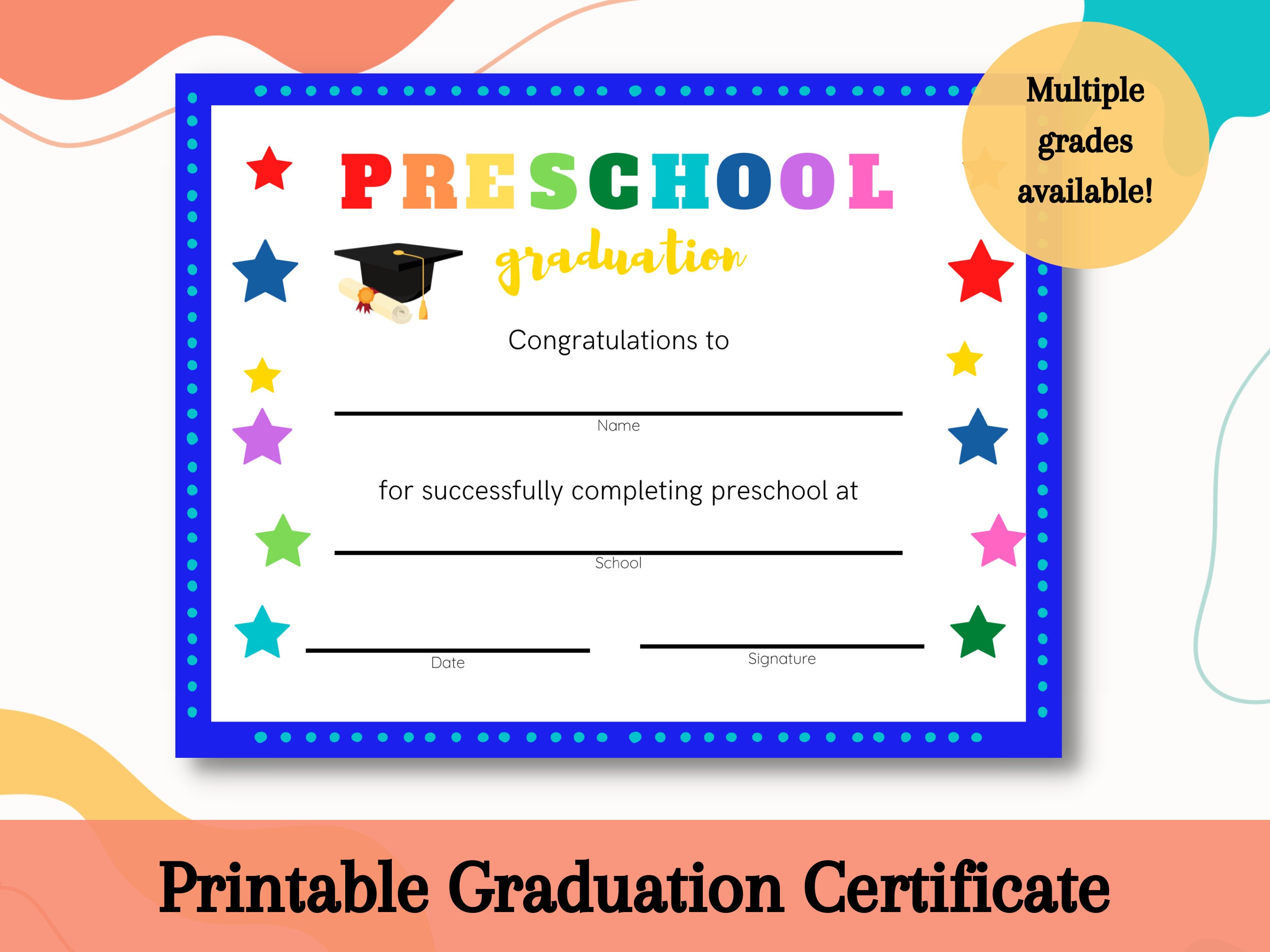Preschool Graduation Certificate Printable Graduation for Preschool ...