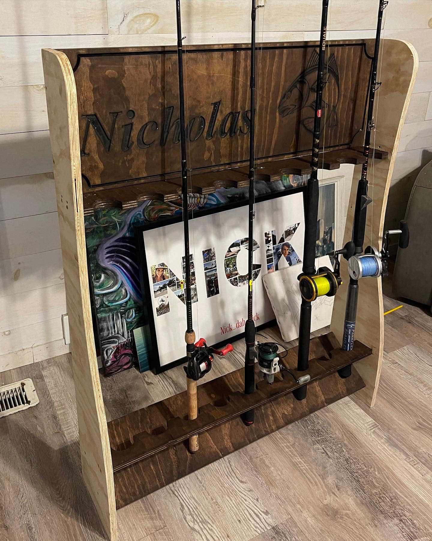 Customizable Fishing Rod Holder DXF File Cut/sell Your Own CNC Ready ...