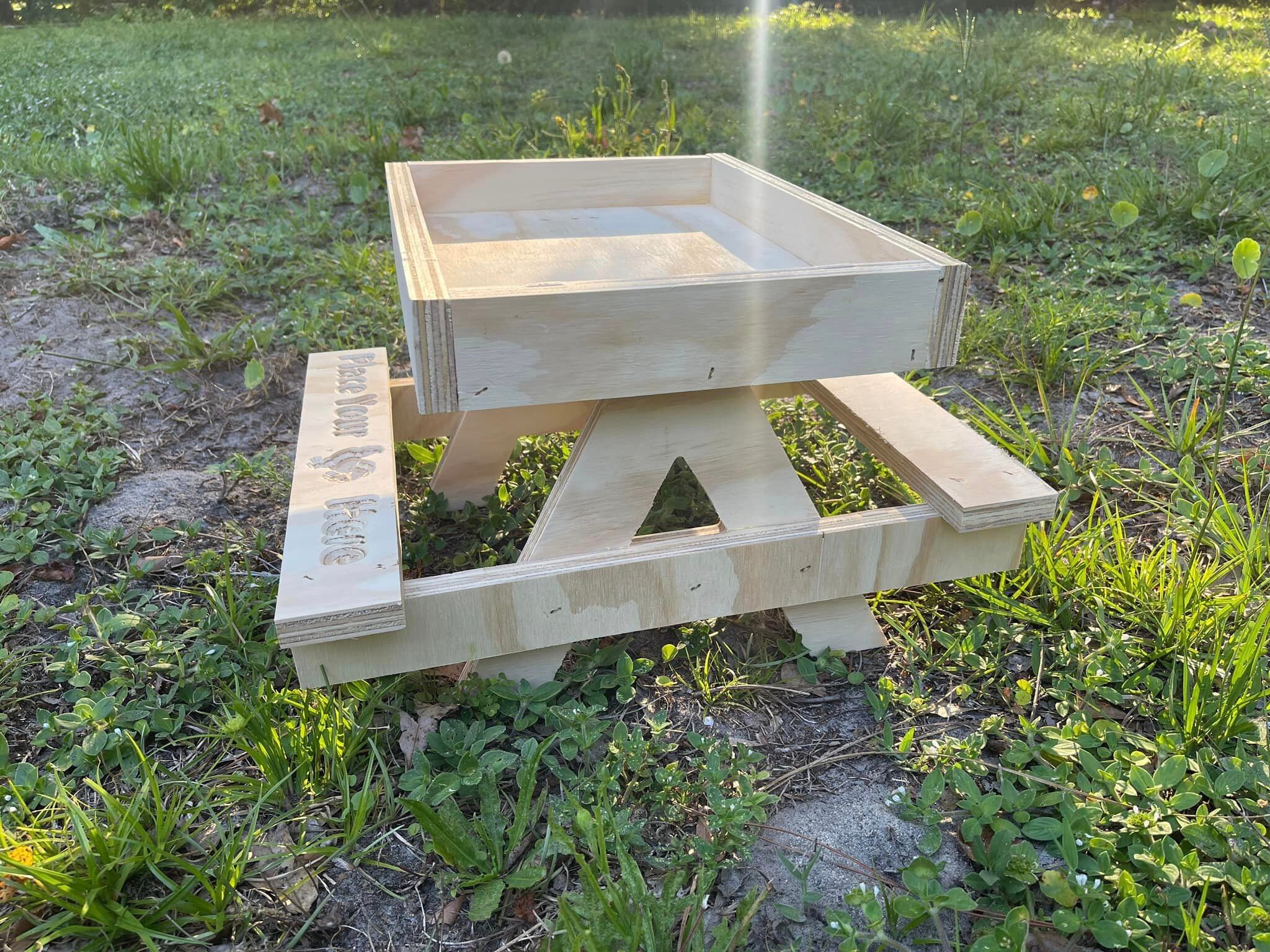 Cute Chicken Feeder Picnic Table DXF File Cut/sell Your Own CNC Ready ...