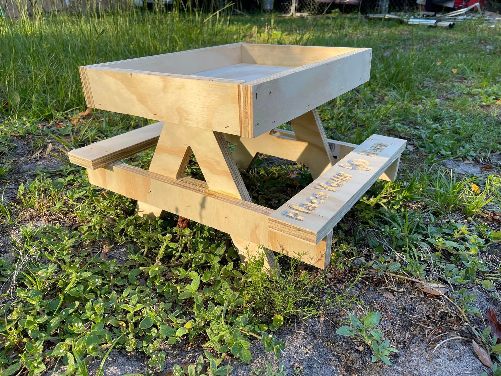 Cute Chicken Feeder Picnic Table DXF File Cut/sell Your Own CNC Ready ...