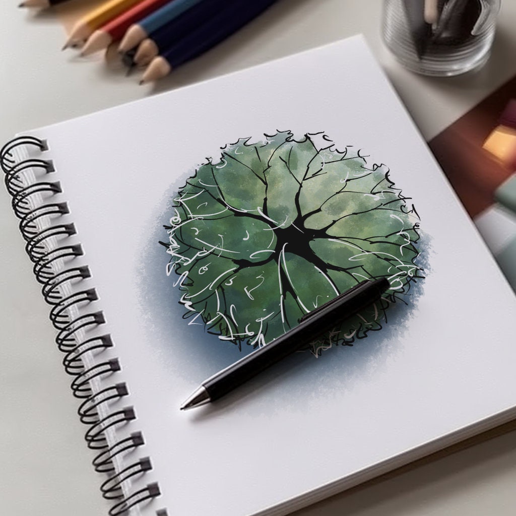 8 Water Color Tree Plan Symbols - Etsy