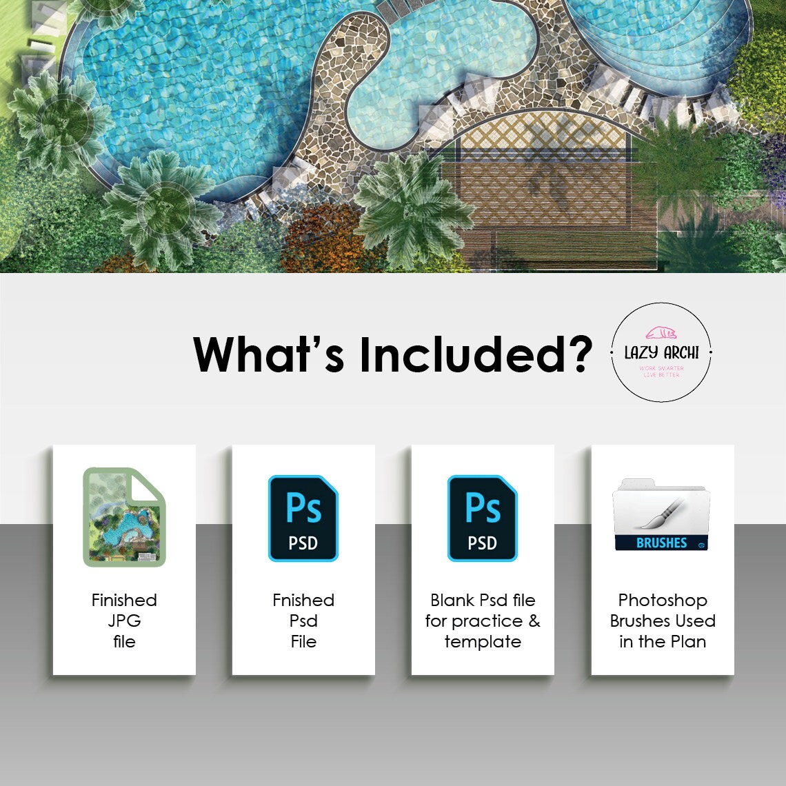 Resort Landscape Rendered Plan With Swimming Pool - Etsy