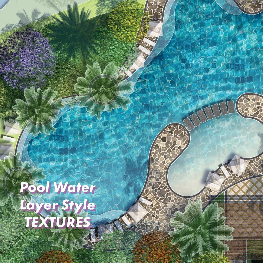 10 Pool Water Texture and Photoshop Layer Style Collection - Etsy