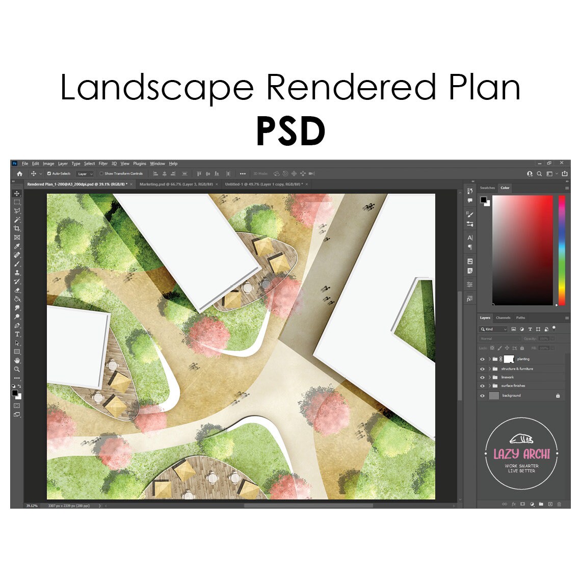 Landscape Rendered Site Plan - Etsy