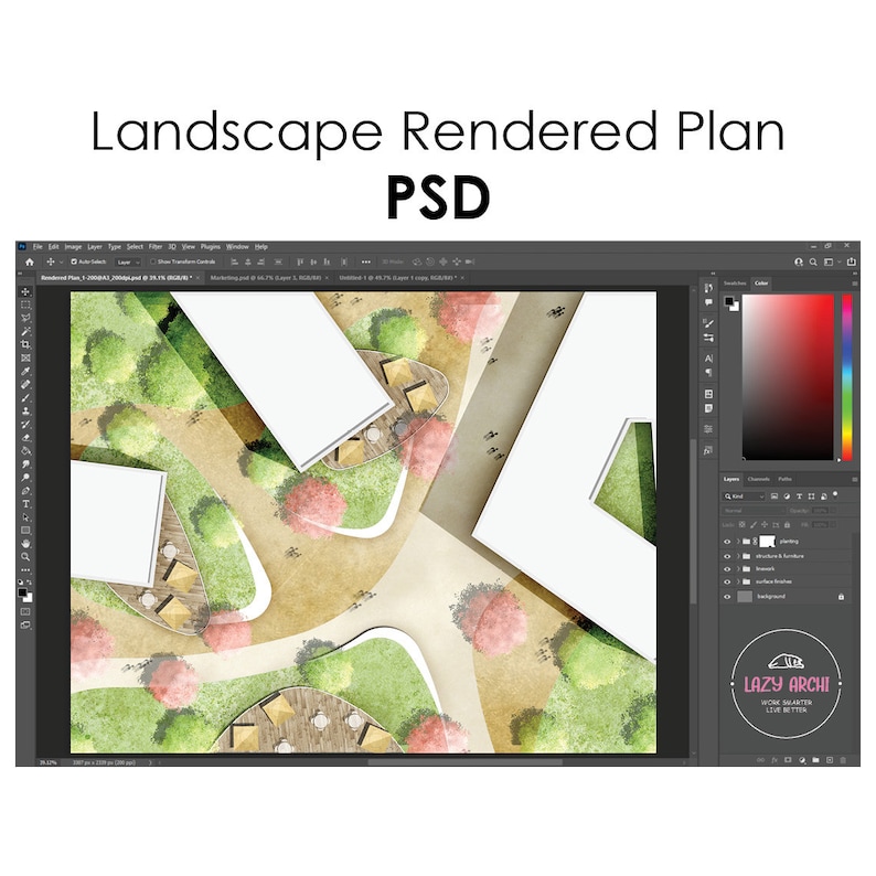 Landscape Rendered Site Plan - Etsy