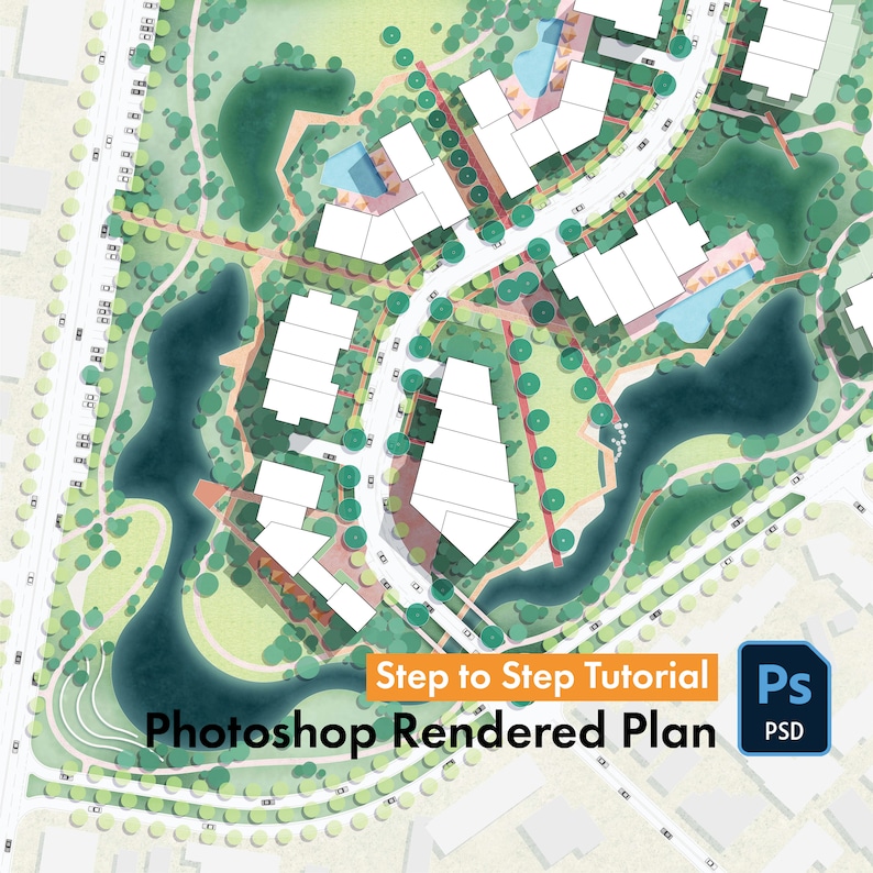 Lake Community Photoshop Site Plan Render Full Presets Package - Etsy