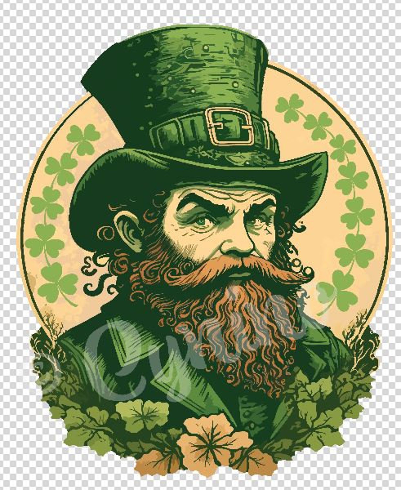 St Patrick's Day Leprechaun Clipart: Steampunk Hipster Design (SVG-PNG ...
