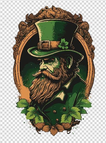 St Patrick's Day Leprechaun Clipart: Steampunk Hipster Design (SVG-PNG ...