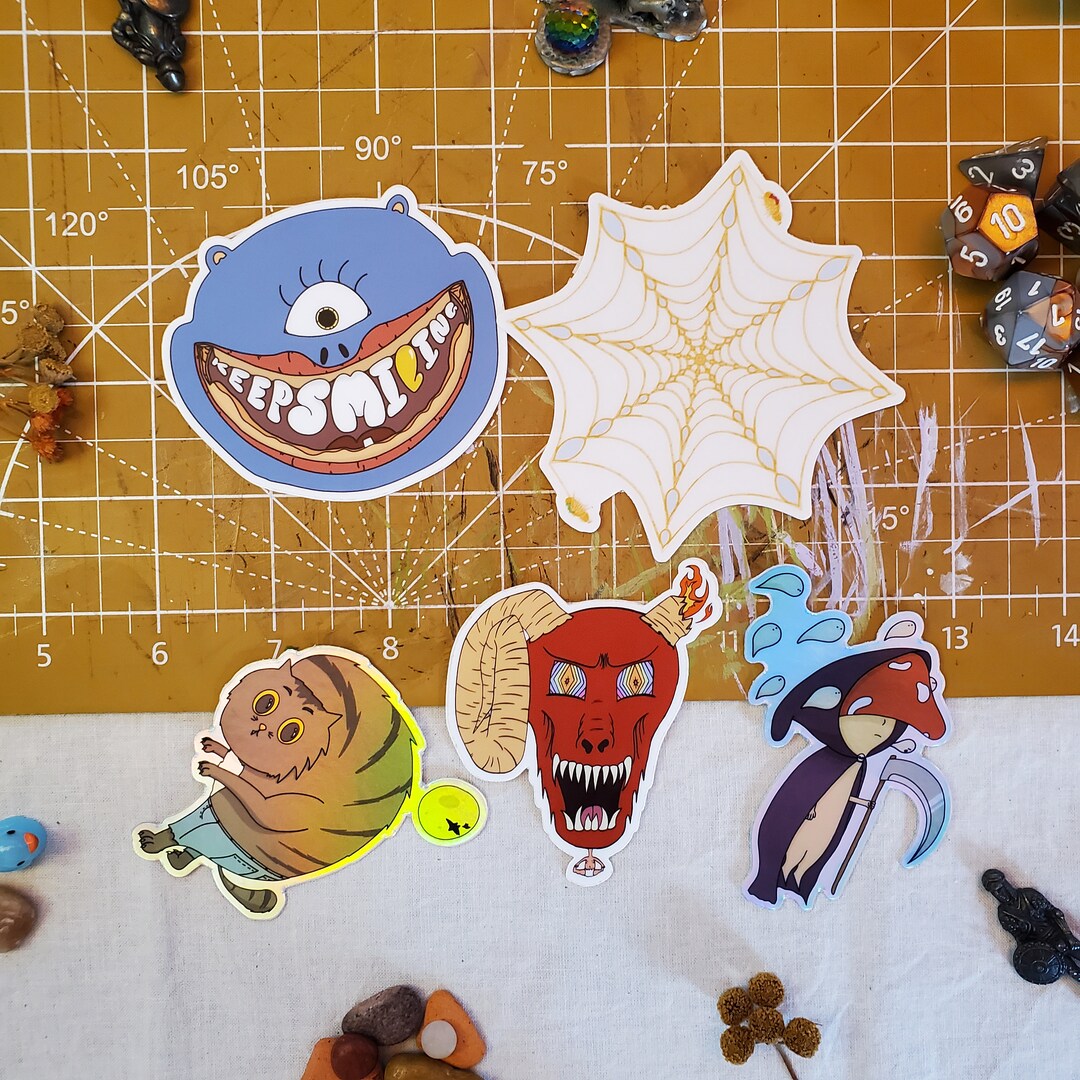 The Bump in the Night Sticker Set, Bundle of 5 Spooky Matte Decals ...