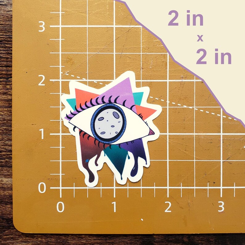 Melty Moon Eye Hand-cut Vinyl Sticker, Eyes the Size of the Moon Decal ...