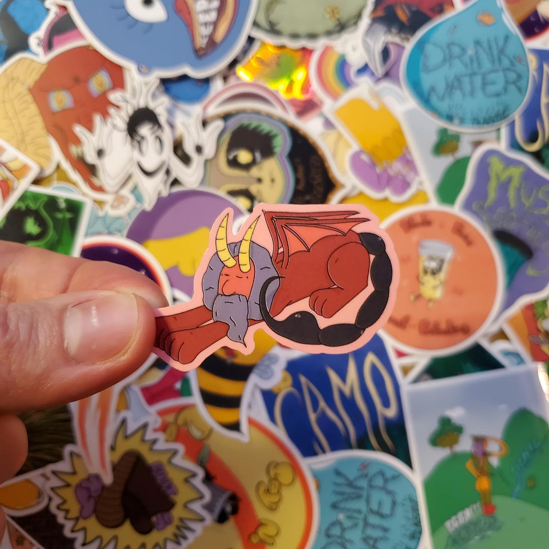 Sleepy Manticore Vinyl Sticker, One-eyed Mythical Beast Decal - Etsy
