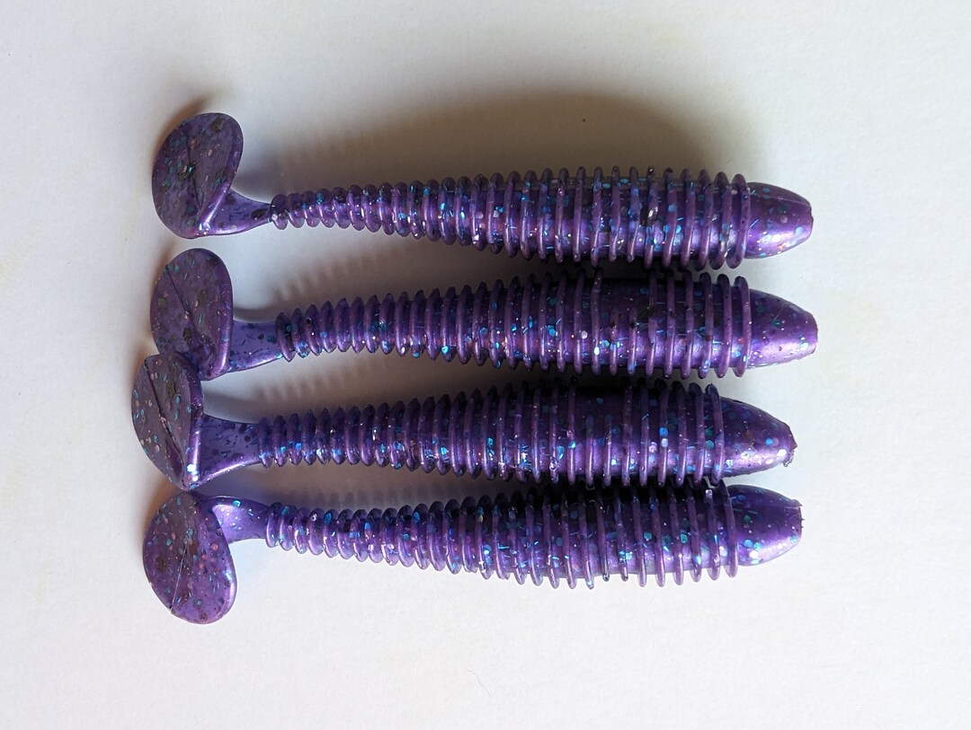 4 Galaxy Purple Paddle Tail Soft Bait - Etsy