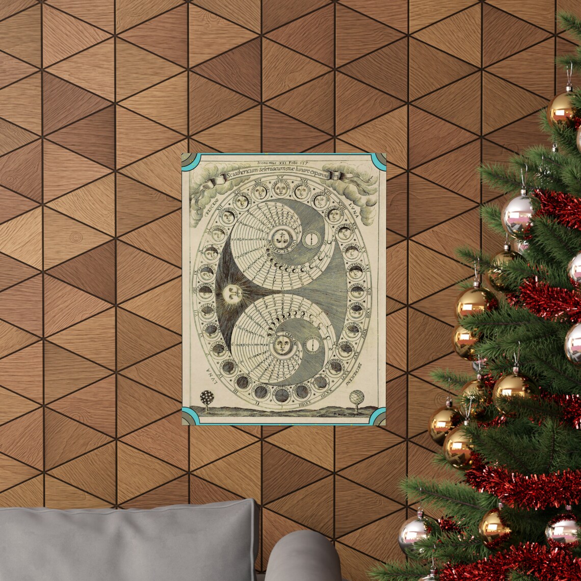 Vintage Moon Phase Calendar Poster Boho Wall Decor - Eclectic Lunar ...