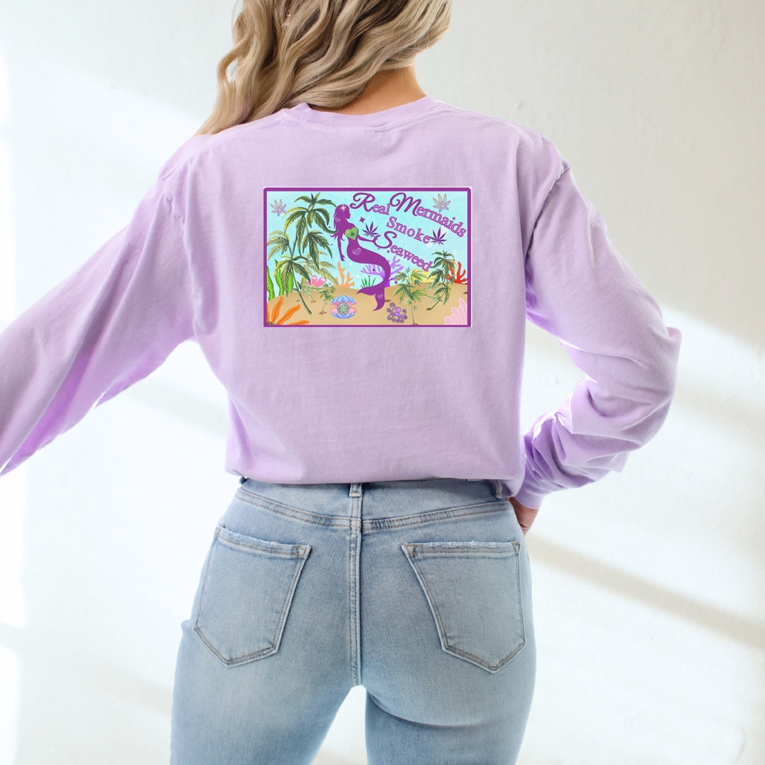 Mermaid Marijuana Long Sleeve Tahirt for Beach Bum Stoner Girls That ...