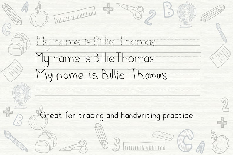 Primary Basic - 6 Hand Drawn Handwriting School Fonts / Teachers /kids ...