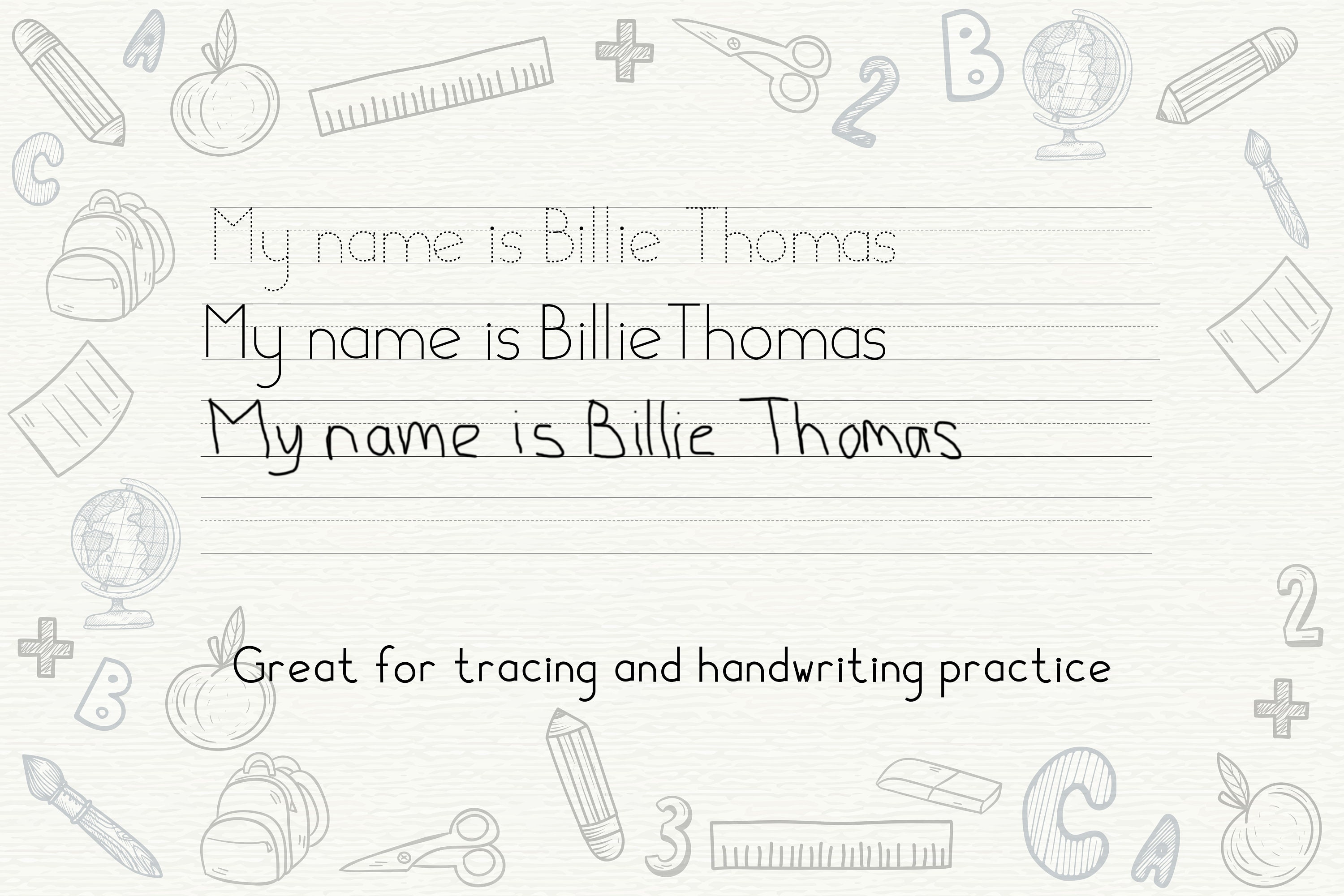 Primary Basic - 6 Hand Drawn Handwriting School Fonts / Teachers /kids ...