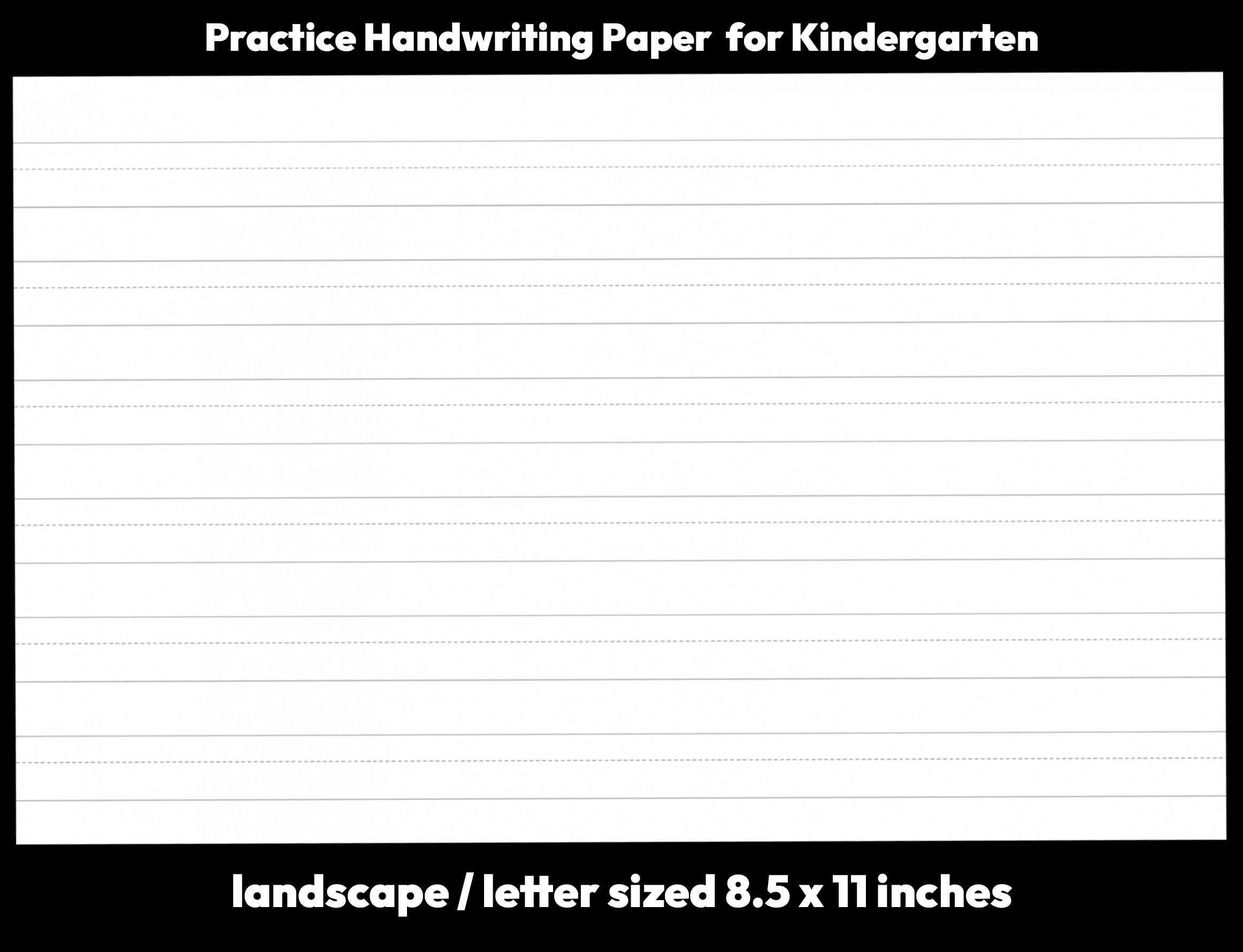Landscape Practice Handwriting Paper printable-pdf for Kindergarten ...