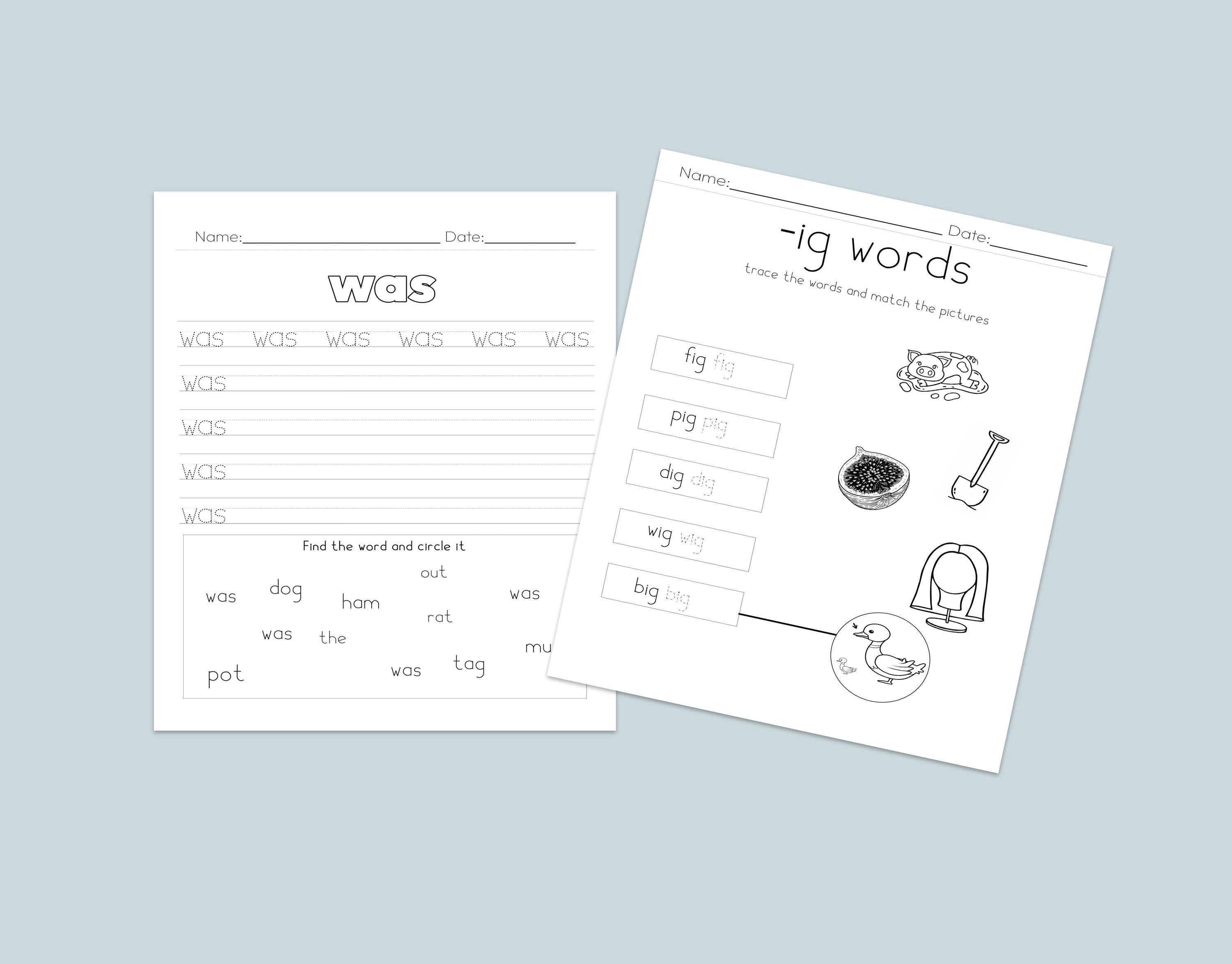 3 Letter Vocabulary Words - Coloring Handwriting Activity (50+ Pages ...