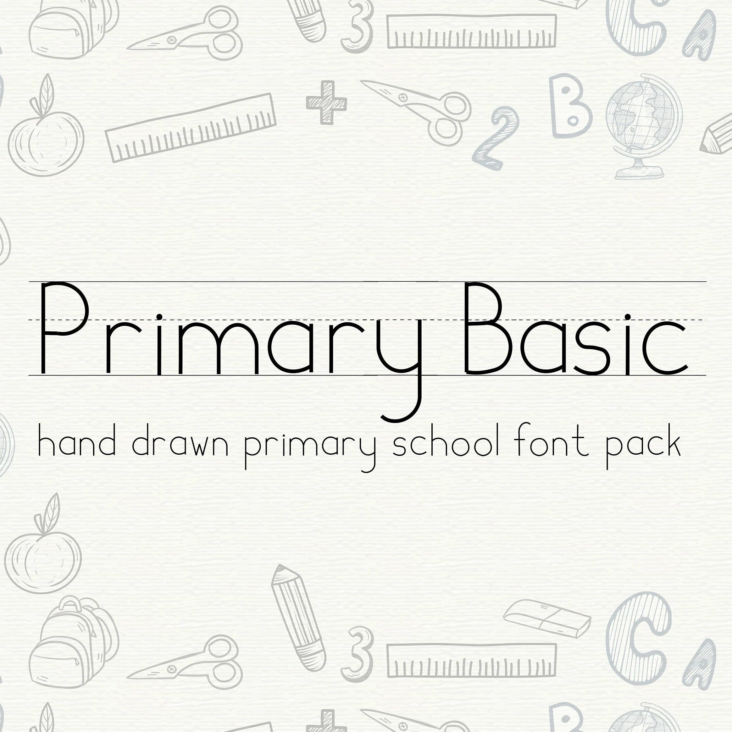 Primary Basic - 6 Hand Drawn Handwriting School Fonts / Teachers /kids ...