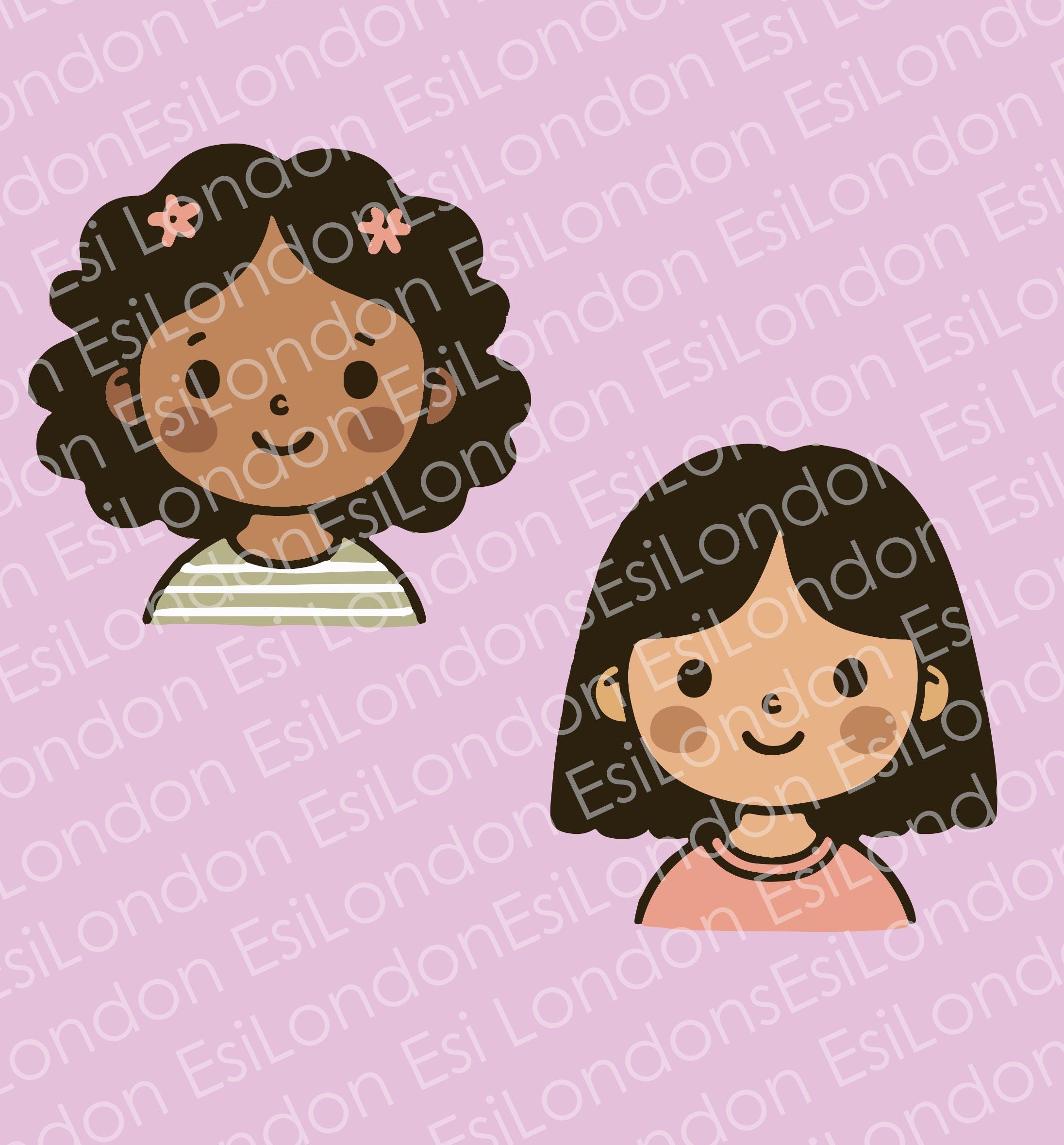 Diverse School Childrens Faces Clipart - Eps Ai Svg Png & Pdf Formats ...