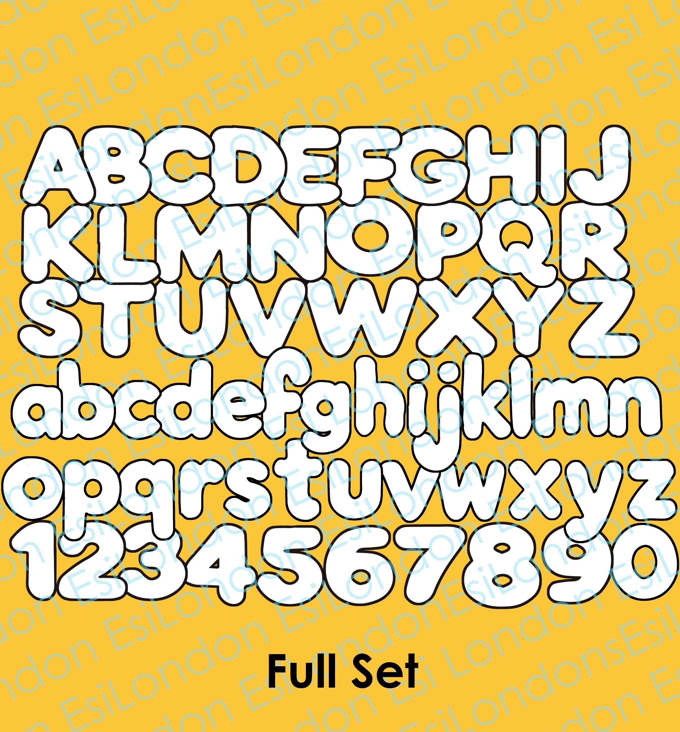 Hand Drawn Bubble Font SVG (upper/lower Case A-Z & Numbers 0-9) Set ...