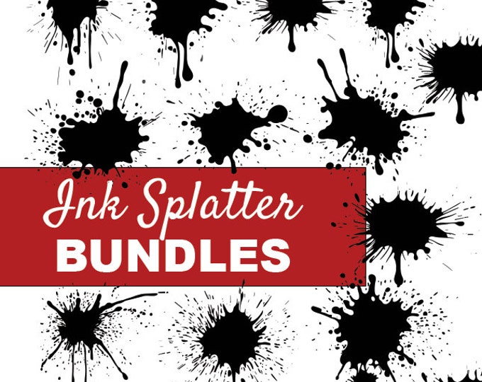 Ink Splatter Vector Clipart Set 1 / Outline & Stamp Graphic / Paint ...