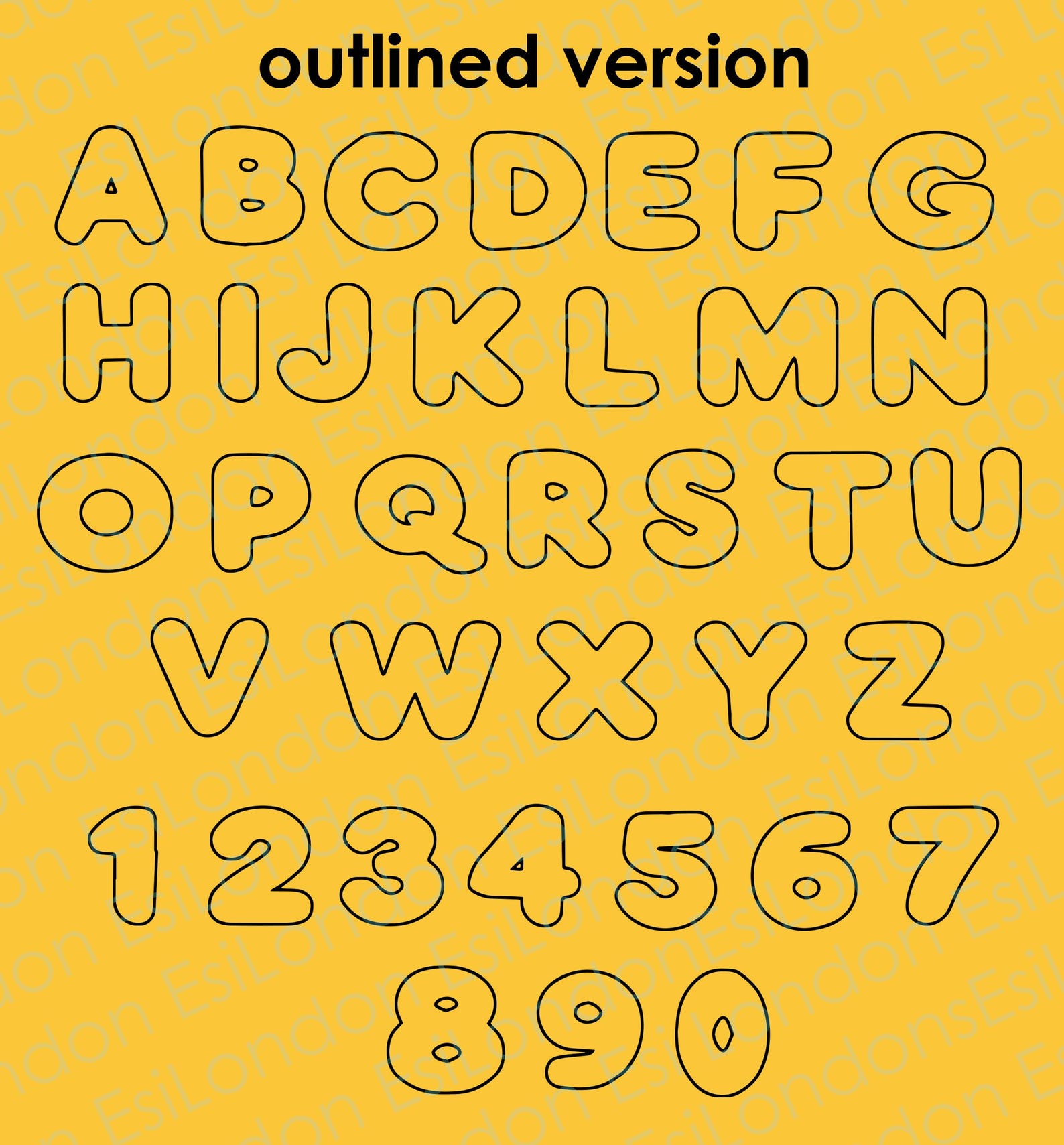 Hand Drawn Bubble Font SVG (upper/lower Case A-Z & Numbers 0-9) Set ...