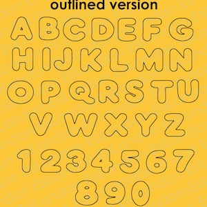 Hand Drawn Bubble Font SVG (upper/lower Case A-Z & Numbers 0-9) Set ...