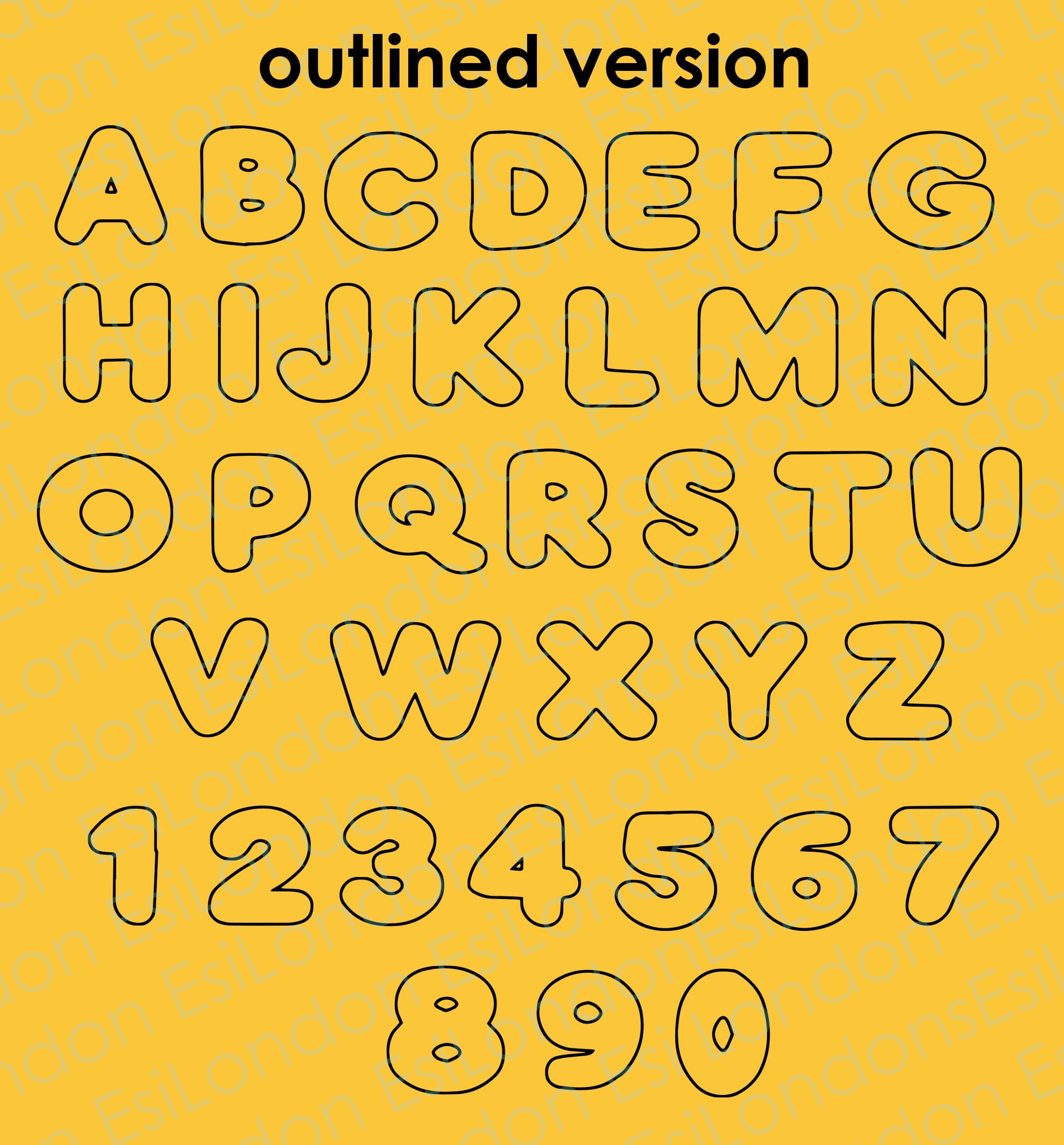 Hand Drawn Bubble Font SVG (upper/lower Case A-Z & Numbers 0-9) Set ...