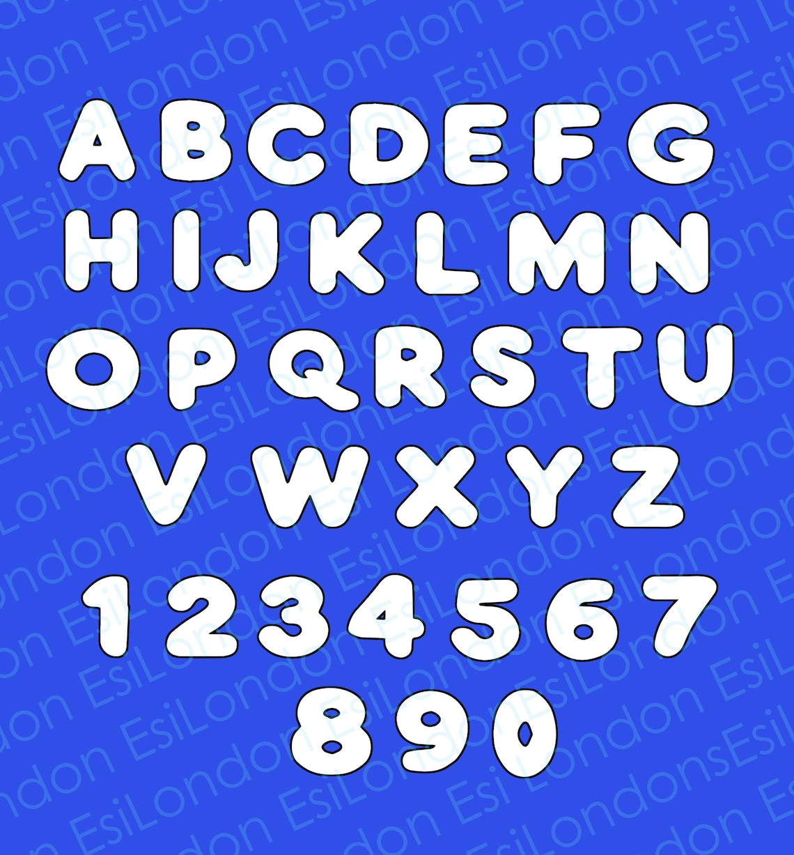 Hand Drawn Bubble Font SVG (upper/lower Case A-Z & Numbers 0-9) Set ...