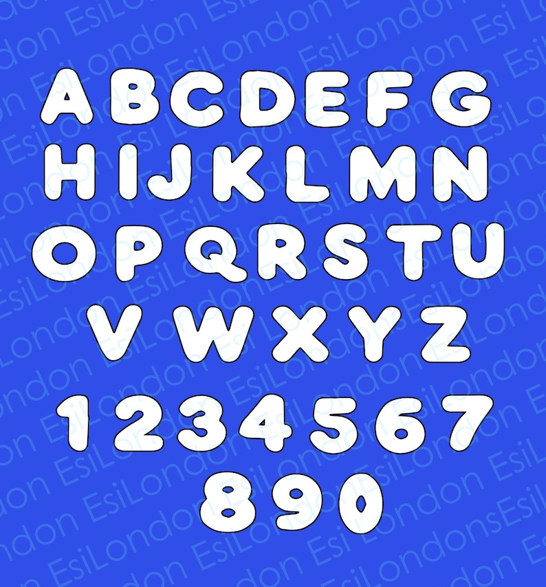Hand Drawn Bubble Font SVG (upper/lower Case A-Z & Numbers 0-9) Set ...