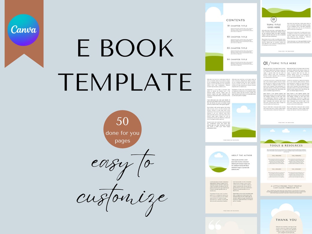 E Book Template - 50 Page Customizable Canva Template - Etsy