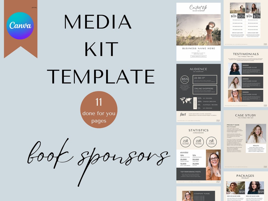 Media Kit Rate Card Template to Book Sponsors, Press, Collaborations ...