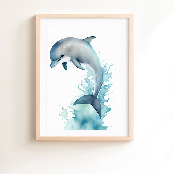 Dolphin Art Printable - Etsy