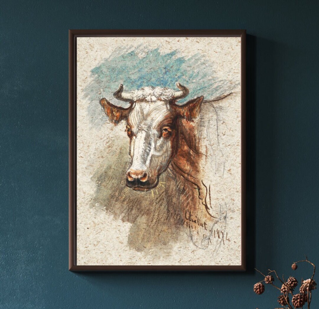 Cow Wall Art Print, Original by Samuel Coleman, Ca. 1874, Museum ...