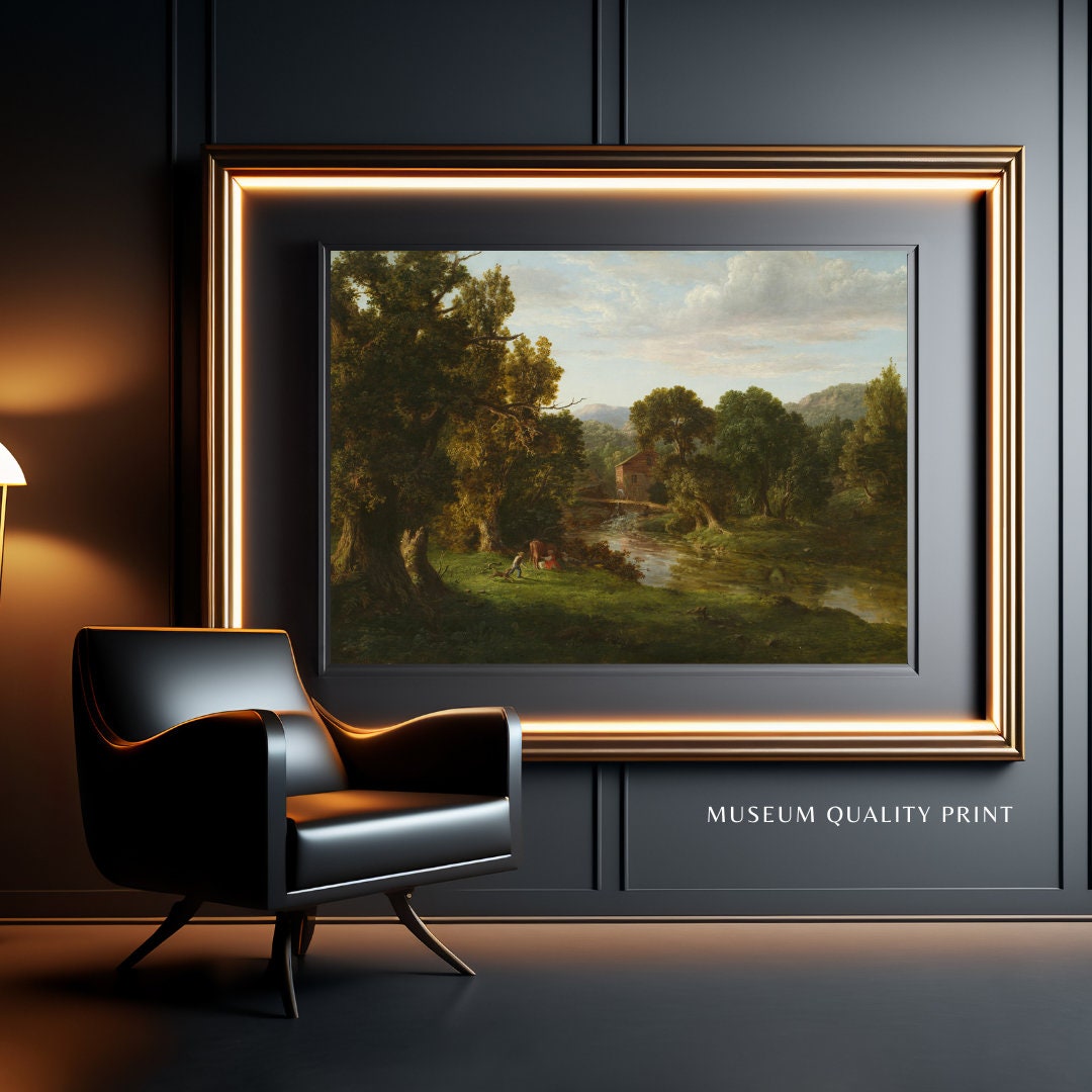 The Old Mill, Landscape Art, Museum Archival Quality, Matte Finish ...