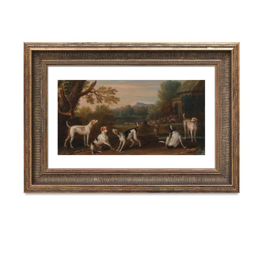 Releasing the Hounds, Vintage Hunting Painting, Museum Quality Matte ...