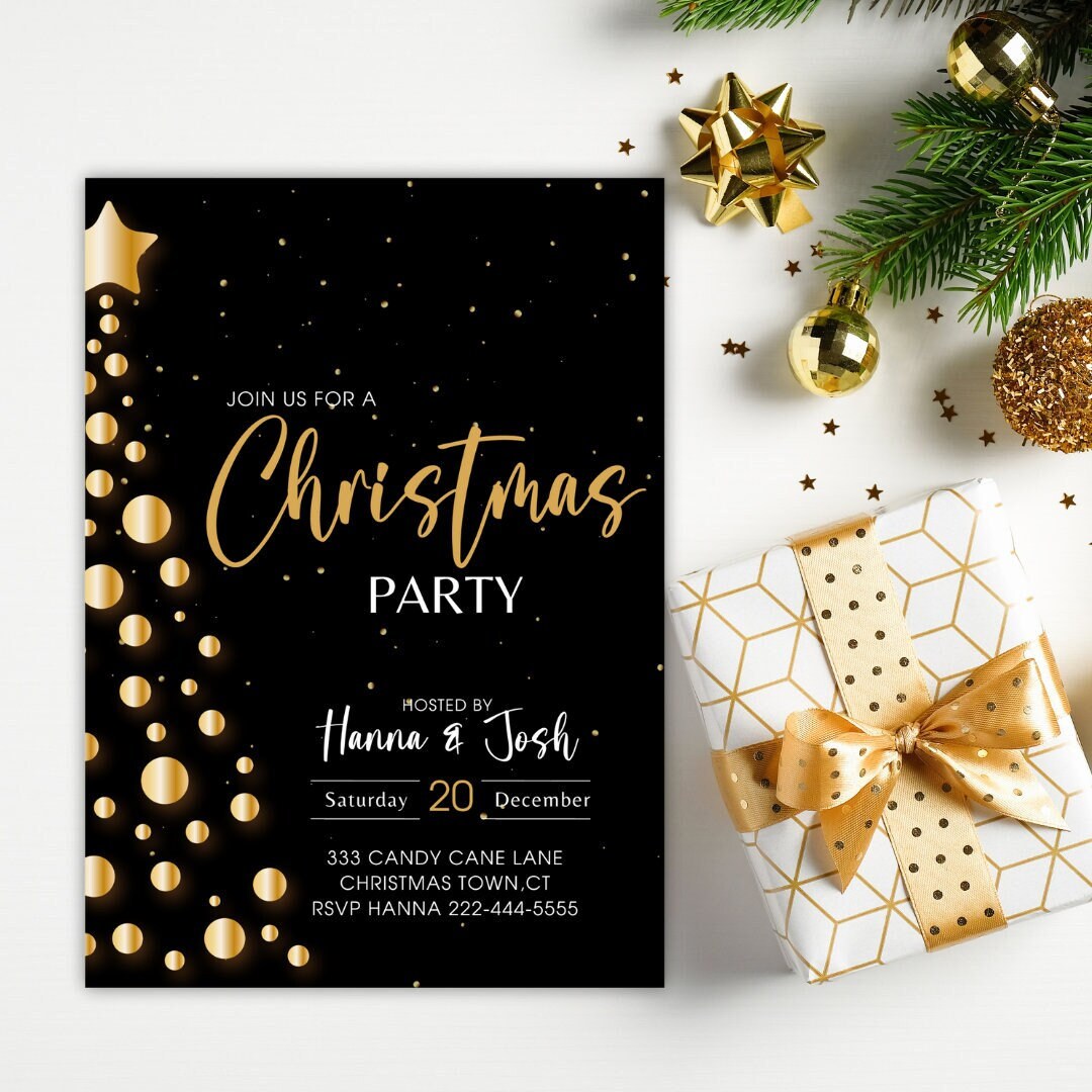 Editable Christmas Party Invitation, Christmas Party Invite, Christmas ...