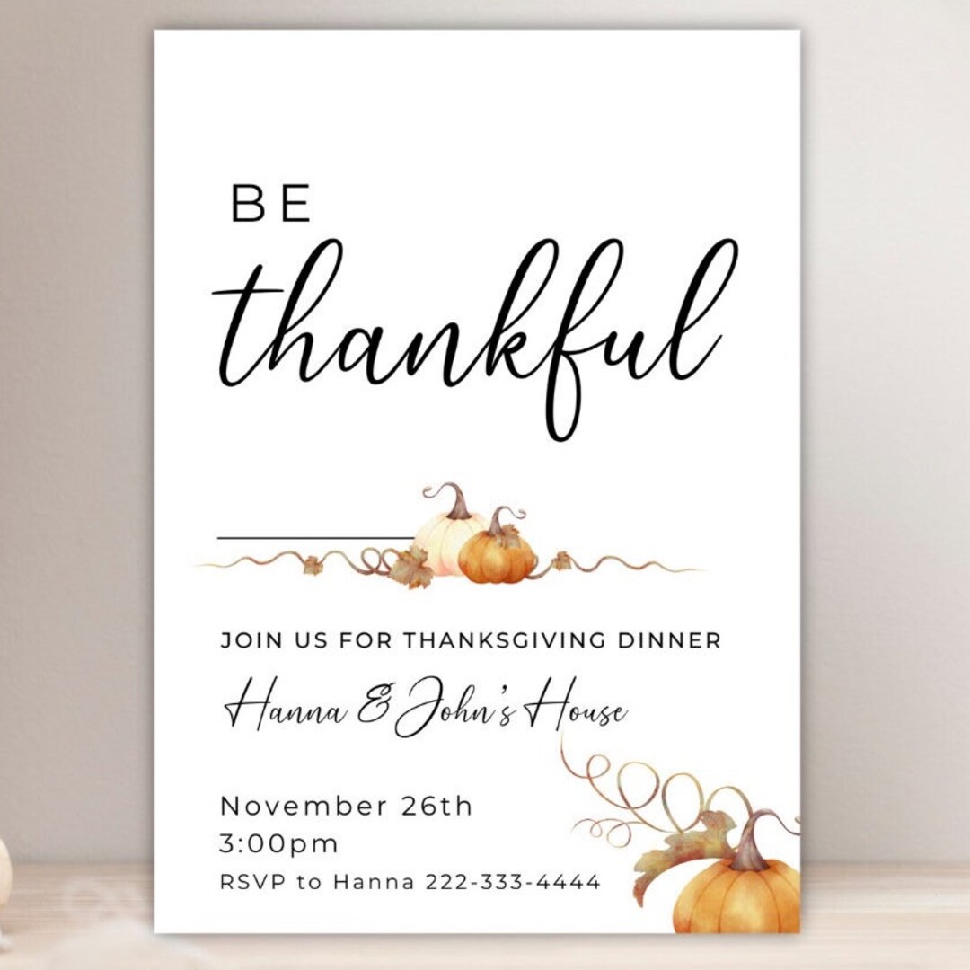 Editable Thanksgiving Invitation Let's Give Thanks - Etsy
