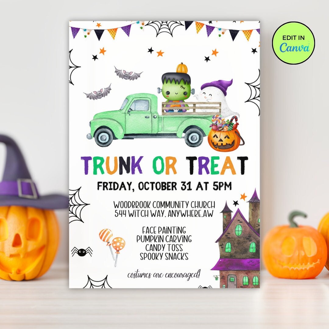Trunk or Treat Halloween Flyer, Trunk or Treat Flyer, Trunk or Treat ...