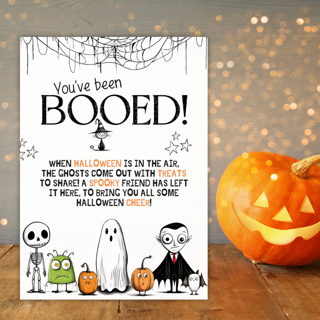 Editable You've Been Boo'd Card, Halloween Printable for Friend, You've ...