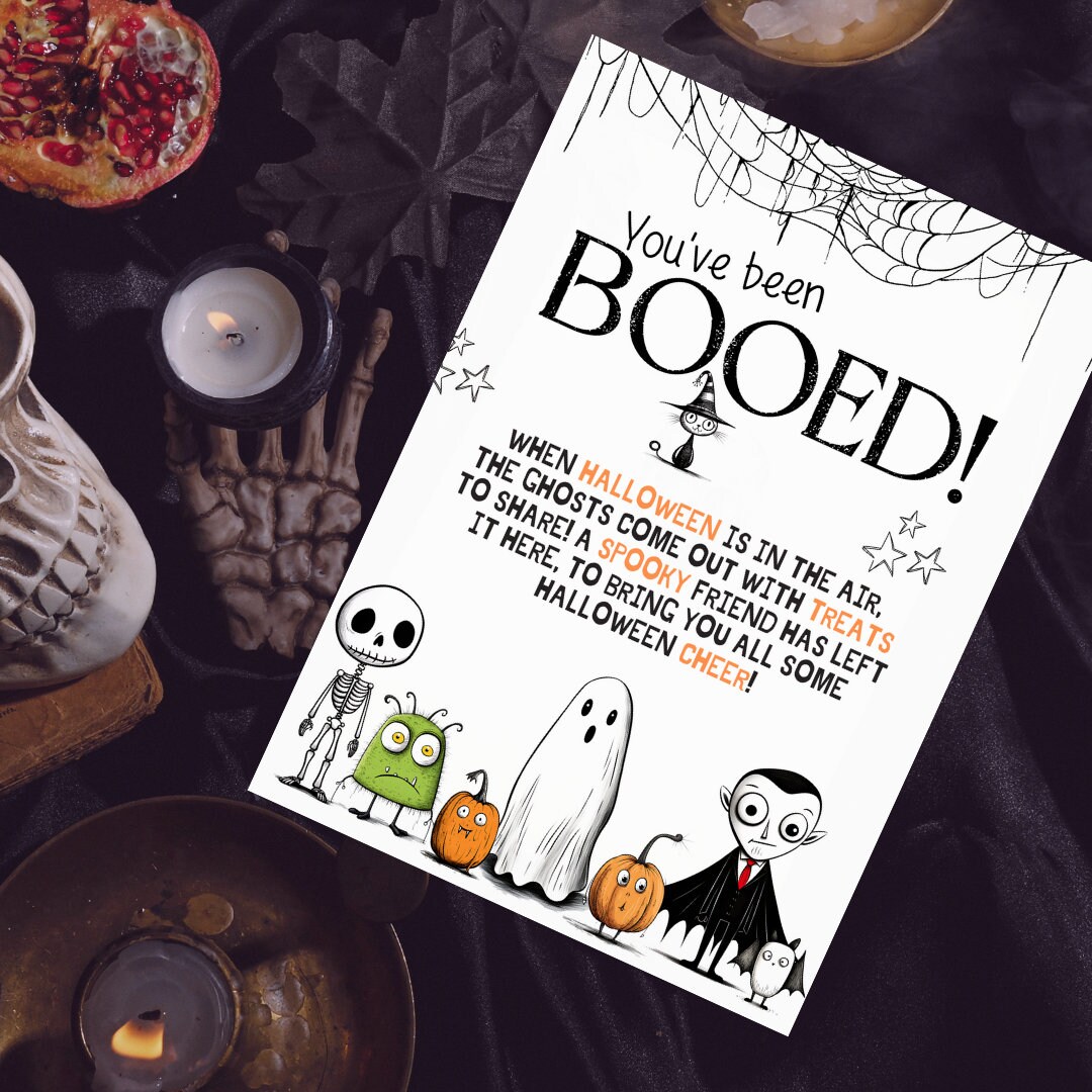 Editable You've Been Boo'd Card, Halloween Printable for Friend, You've ...