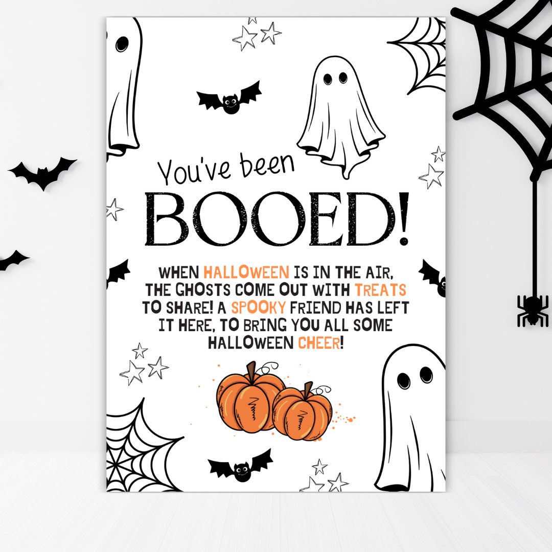 Editable You've Been Boo'd Card Halloween Printable - Etsy